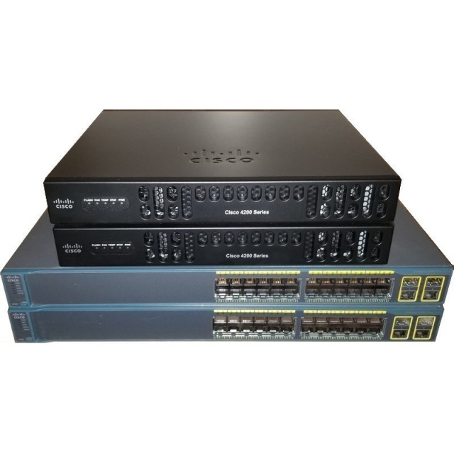 Pre-4321-2960+: 2 x 4321 Routers w/IOS 16.11 + 2 x 2960 Switches